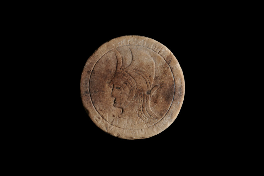 ANCIENT GREEK RITUAL STONE DISC, 4TH - 2ND CENTURY B.C.
