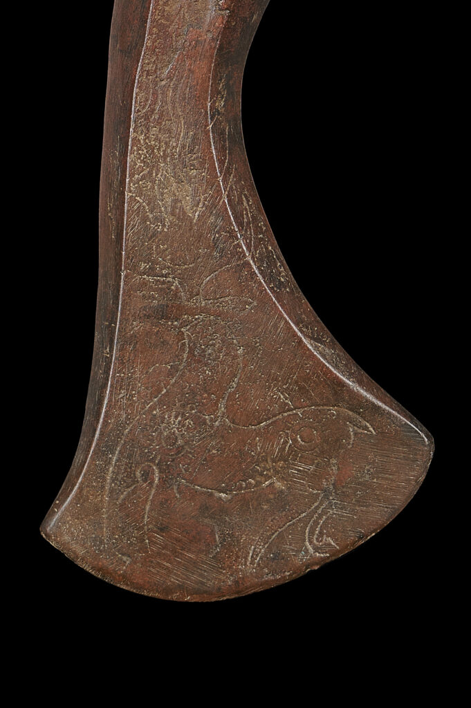 BRONZE BATTLE AXE OF KOBAN CULTURE, 9TH-7TH CENTURY B.C.