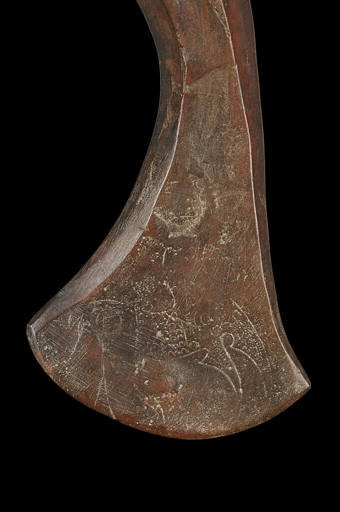 BRONZE BATTLE AXE OF KOBAN CULTURE, 9TH-7TH CENTURY B.C.