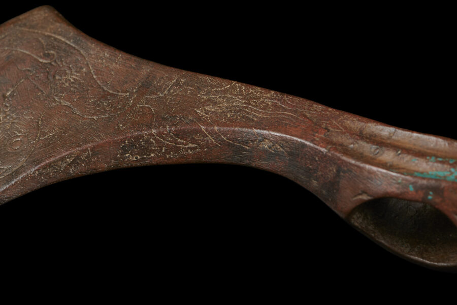 BRONZE BATTLE AXE OF KOBAN CULTURE, 9TH-7TH CENTURY B.C.
